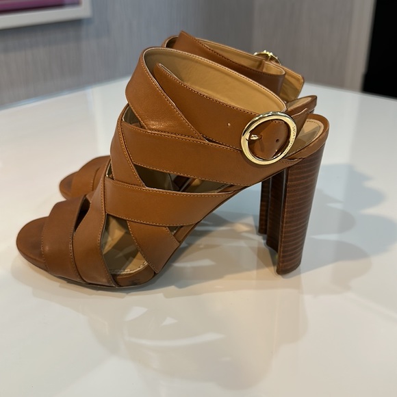 MICHAEL Michael Kors | Shoes | Michael Kors Tan Leather Strappy Sandal ...